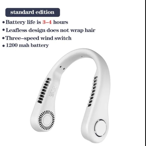 Wearables | Wearable Personal Fan Bladeless Rechargeable 3 Speed Fan ...